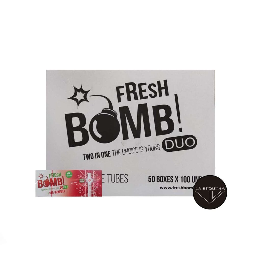 Caja de 50 Paquetes de Tubos FRESH BOMB! Click Red Gourmet (Strawberry ...